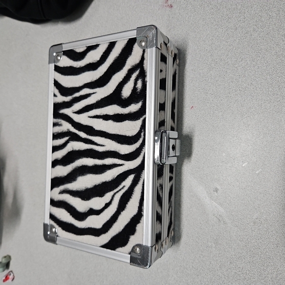 Office | Vaultz Zebra Print Pencil Box Case Storage W Silver Chrome ...
